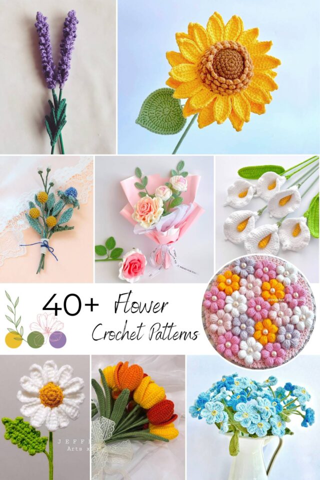 50 Beautiful Crochet Flowers - Free Patterns • Made From Yarn