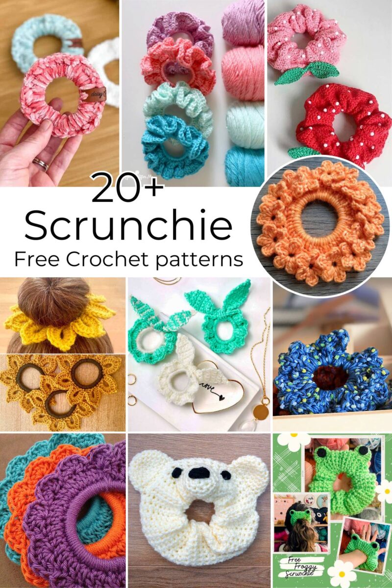 25 Easy Crochet Scrunchie Patterns • Made From Yarn