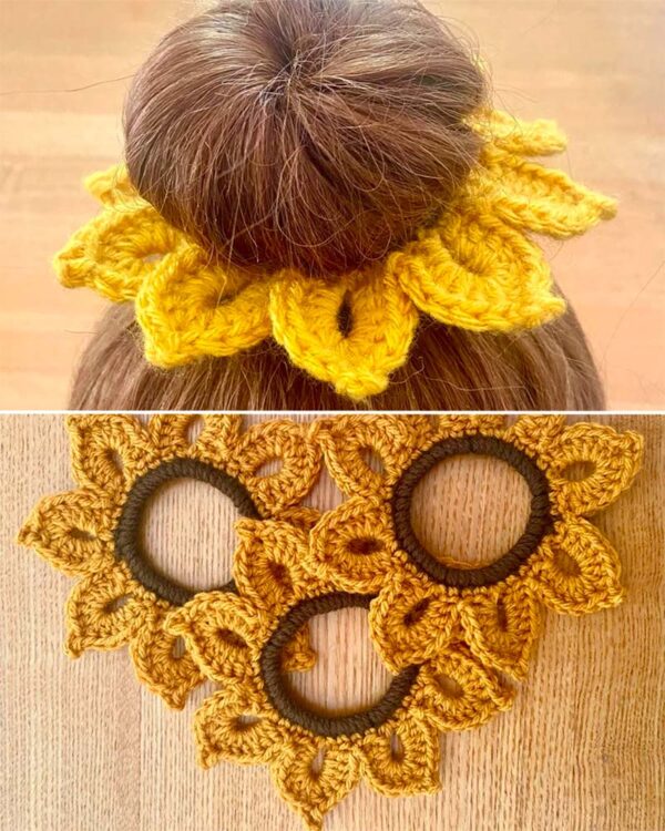 25 Easy Crochet Scrunchie Patterns • Made From Yarn