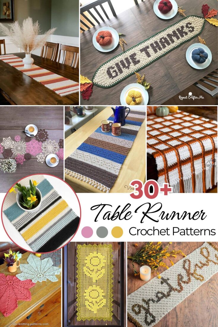 33 Free Crochet Table Runner Patterns • Made From Yarn