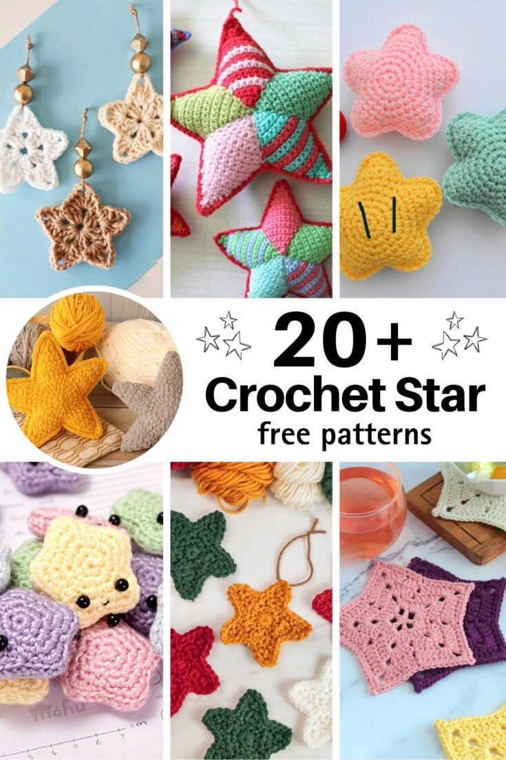 23 Cute And Free Crochet Star Patterns • Made From Yarn