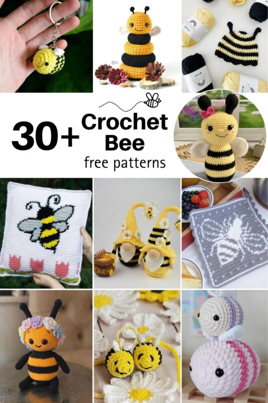 34 Unique and Free Crochet Bee Patterns • Made From Yarn