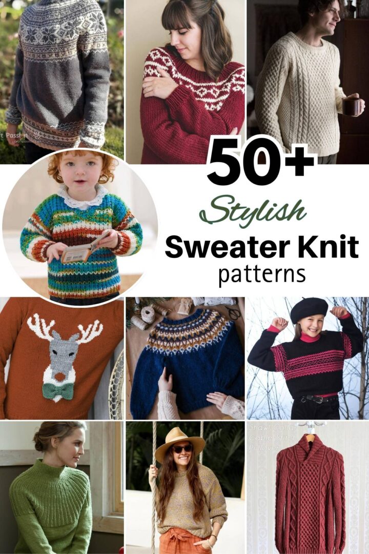 51 Stylish and Free Sweater Knitting Patterns for All • Made From Yarn