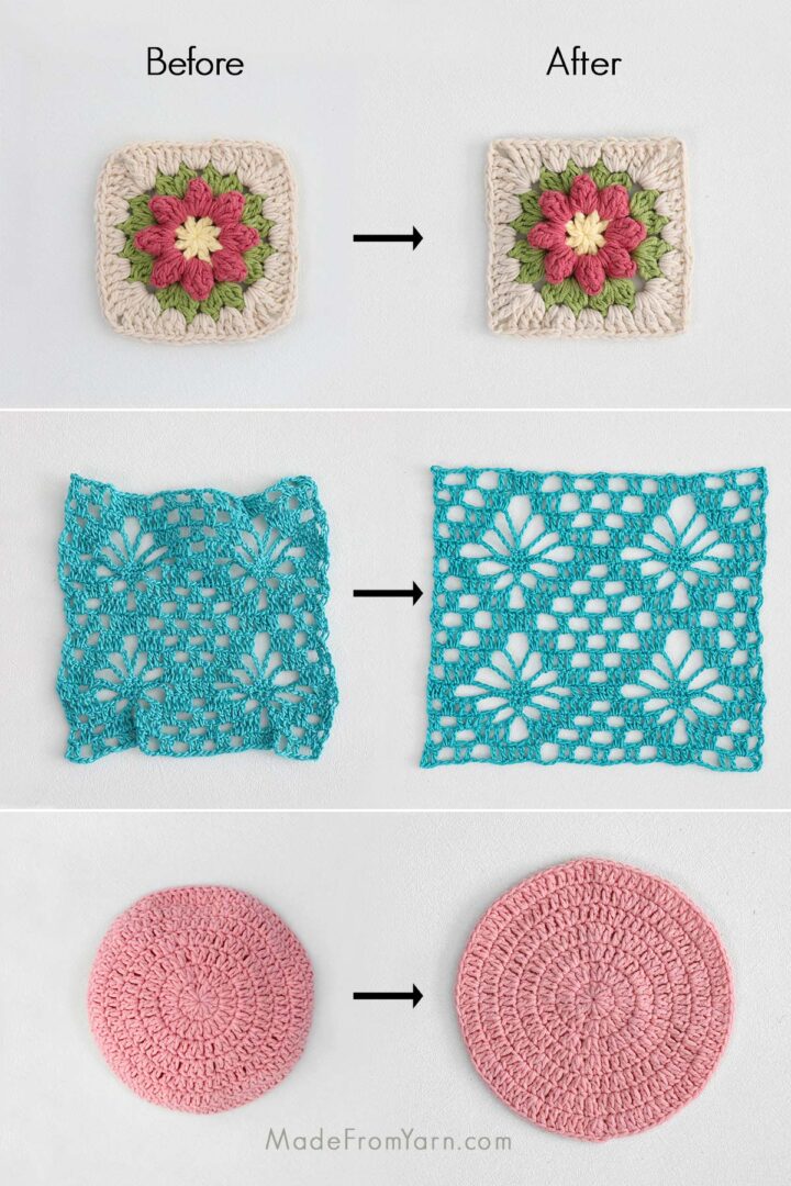 How To Block Crochet Projects (3 Ways) • Made From Yarn