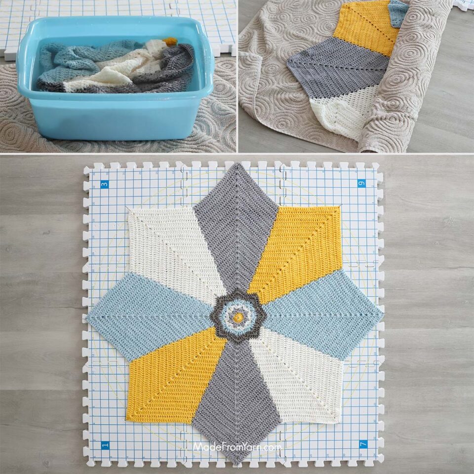 How To Block Crochet Projects (3 Ways) • Made From Yarn