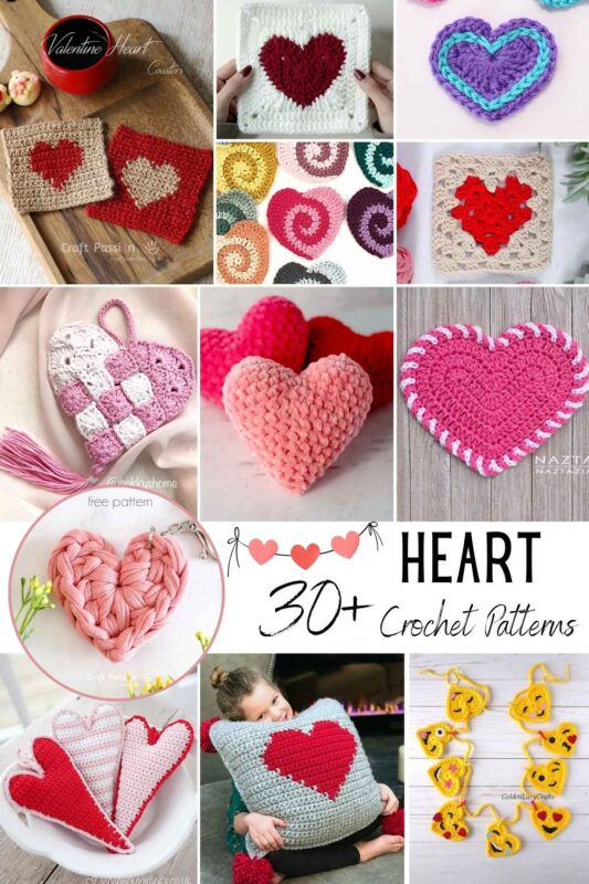 34 Free Crochet Heart Patterns For Valentines • Made From Yarn